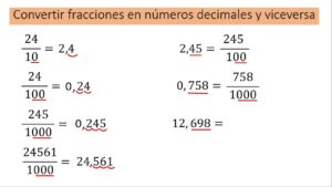 ¿Cómo convertir fracciones a decimales y viceversa ejercicios? 🧮